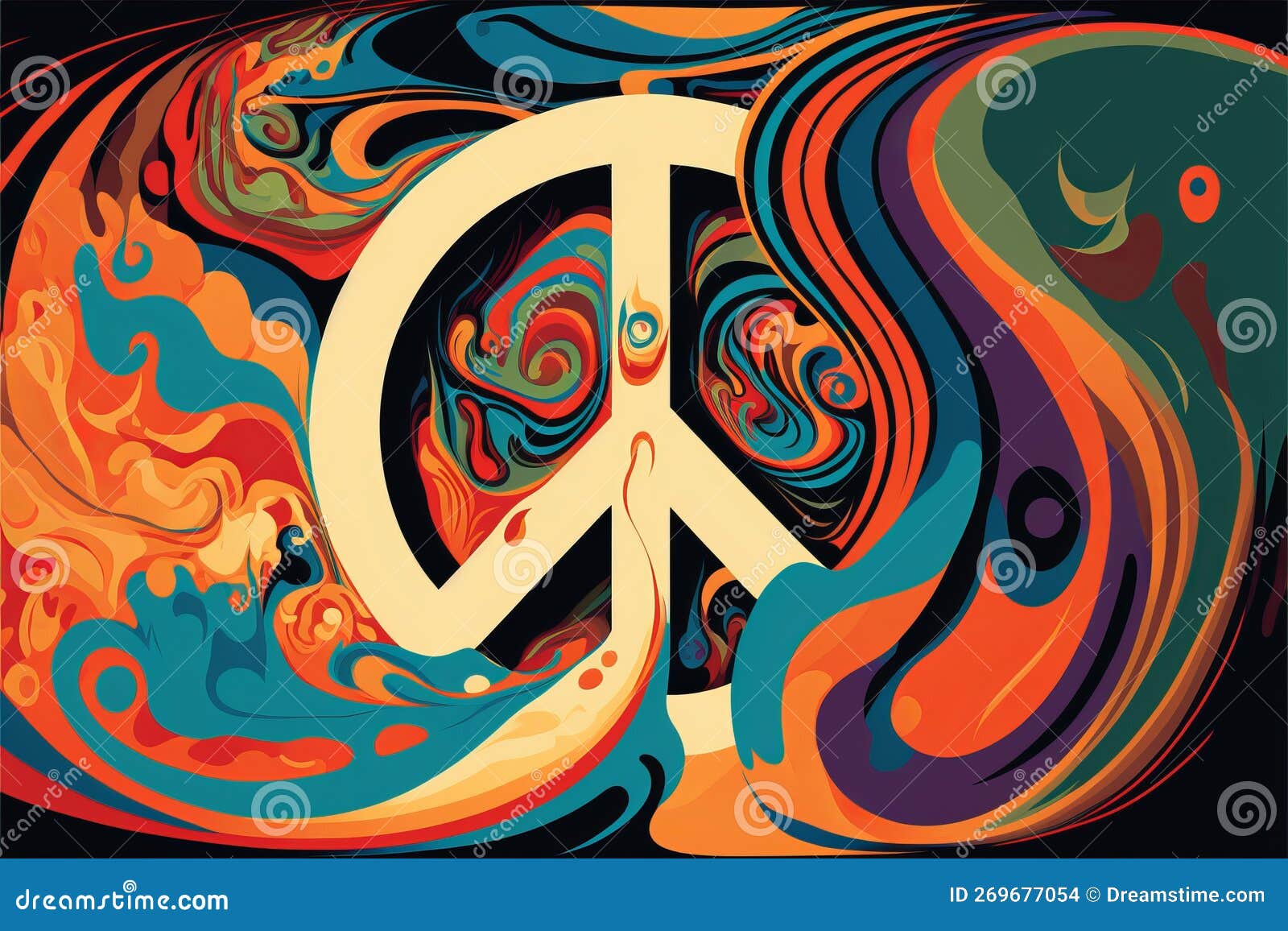 Peace Abstract Art (generative AI) Stock Illustration - Illustration of ...