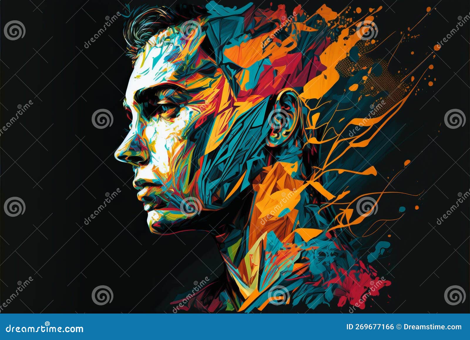 Self-awareness Abstract Art (generative AI) Stock Illustration ...