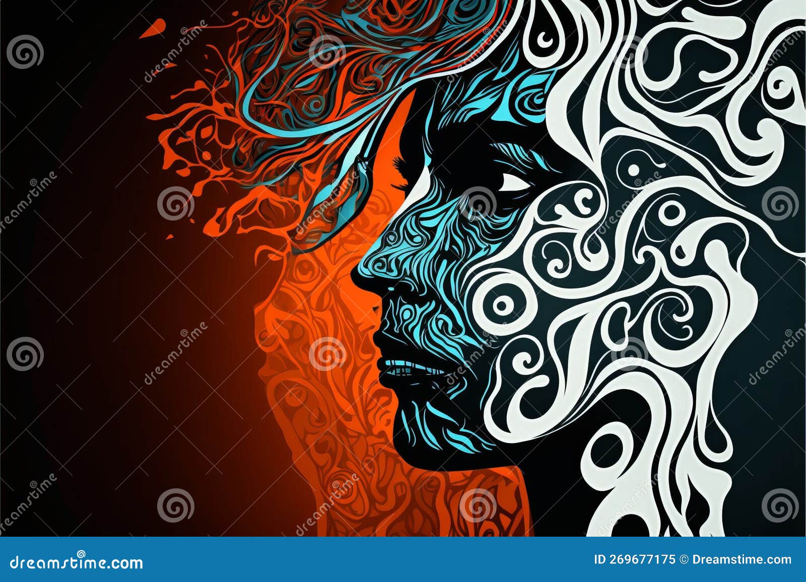 Self-awareness Abstract Art (generative AI) Stock Illustration ...