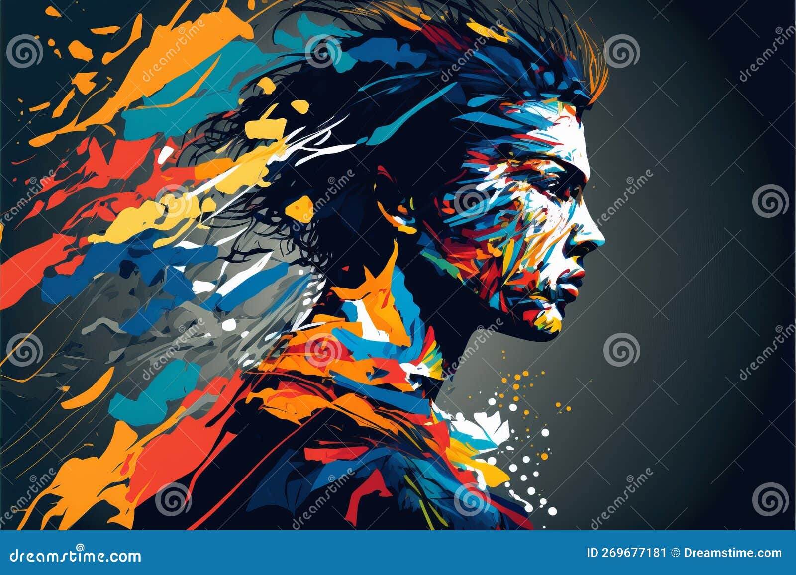 Self-discipline Abstract Art (generative AI) Stock Illustration ...
