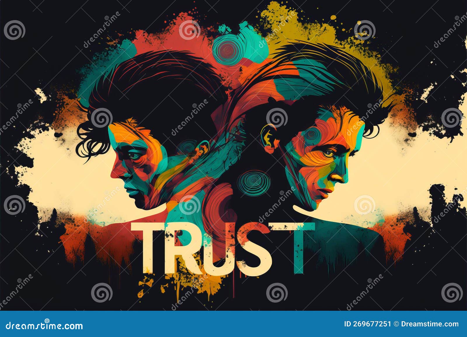 Trust Abstract Art (generative AI) Stock Illustration - Illustration of ...