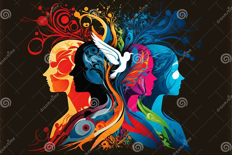 Unity Abstract Art (generative AI) Stock Illustration - Illustration of ...