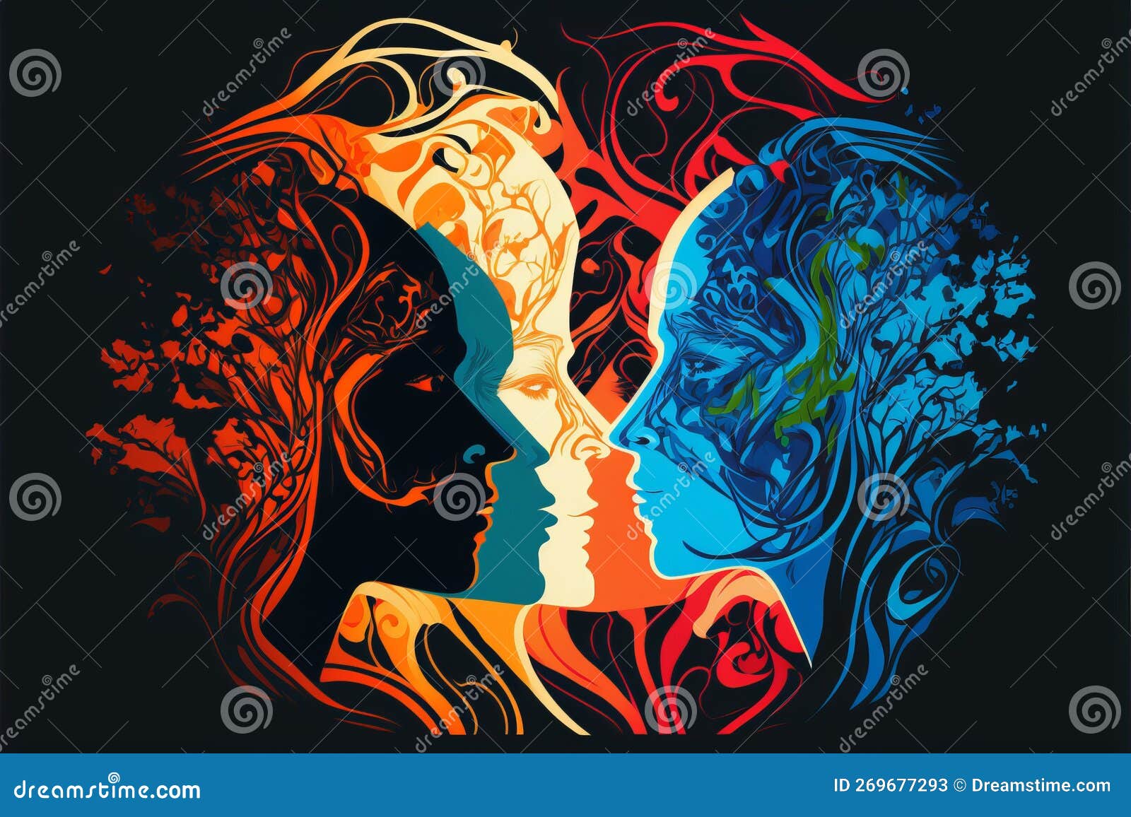 Unity Abstract Art (generative AI) Stock Illustration - Illustration of ...