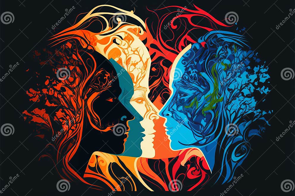 Unity Abstract Art (generative AI) Stock Illustration - Illustration of ...