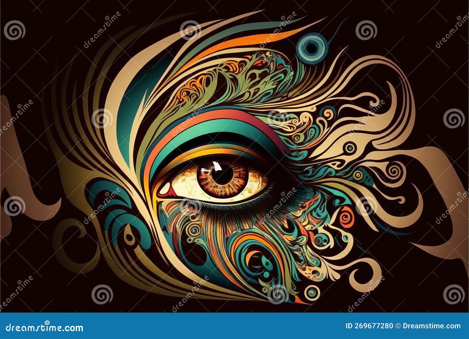 Wisdom Abstract Art (generative AI) Stock Illustration - Illustration ...