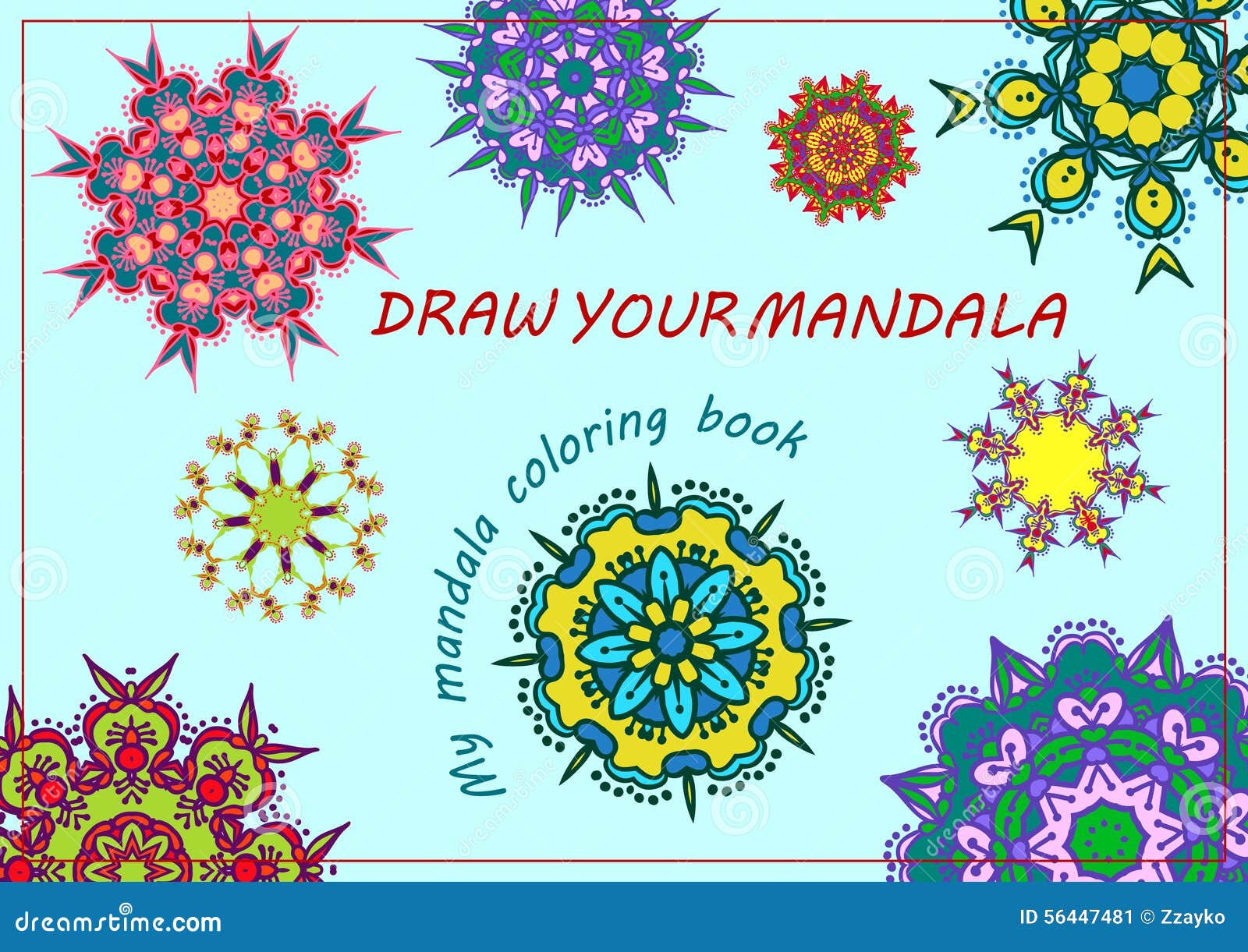 Unique Coloring Book, Rectangular A4 Page. Hand Drawing Zentangle Color ...