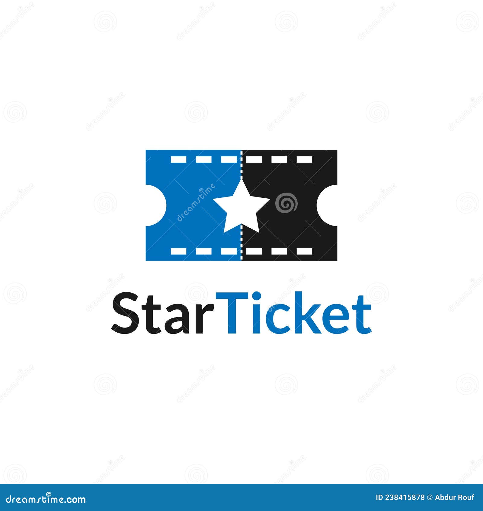 Modern Star Ticket Logo Design Stock Vector - Illustration of admit ...