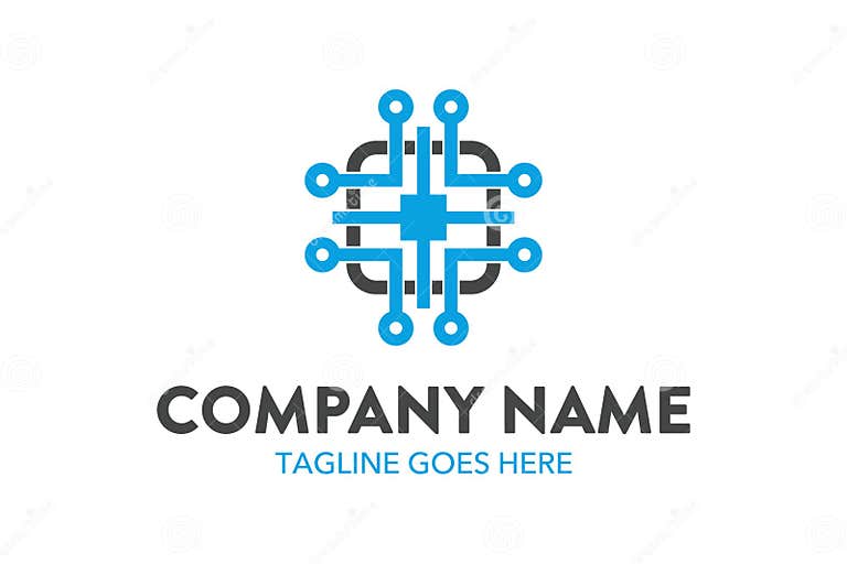 Unique Computer and Networking Logo Template Stock Vector ...