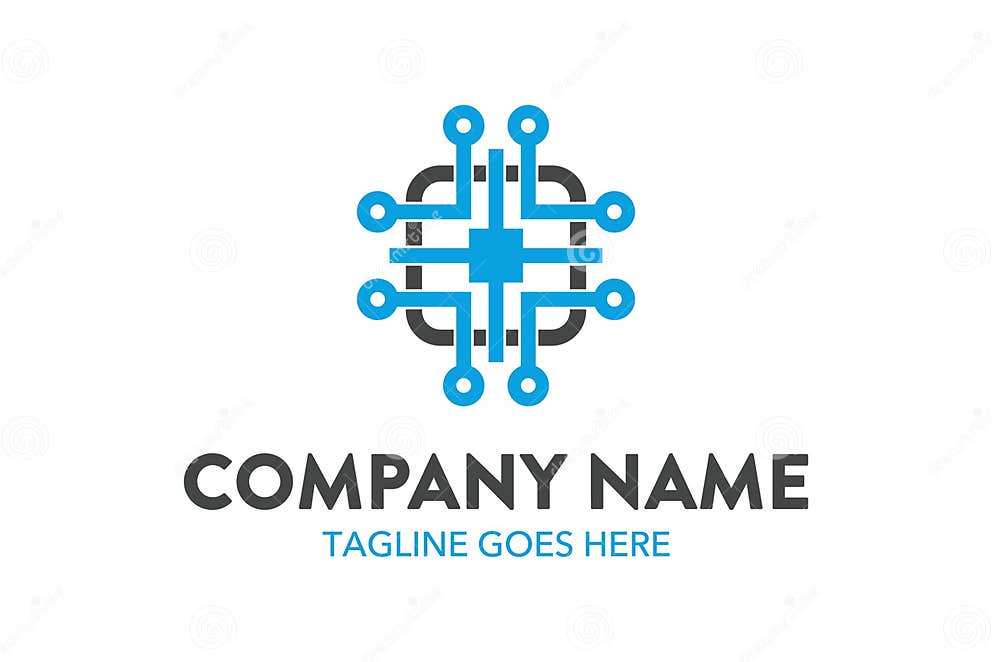 Unique Computer and Networking Logo Template Stock Vector ...