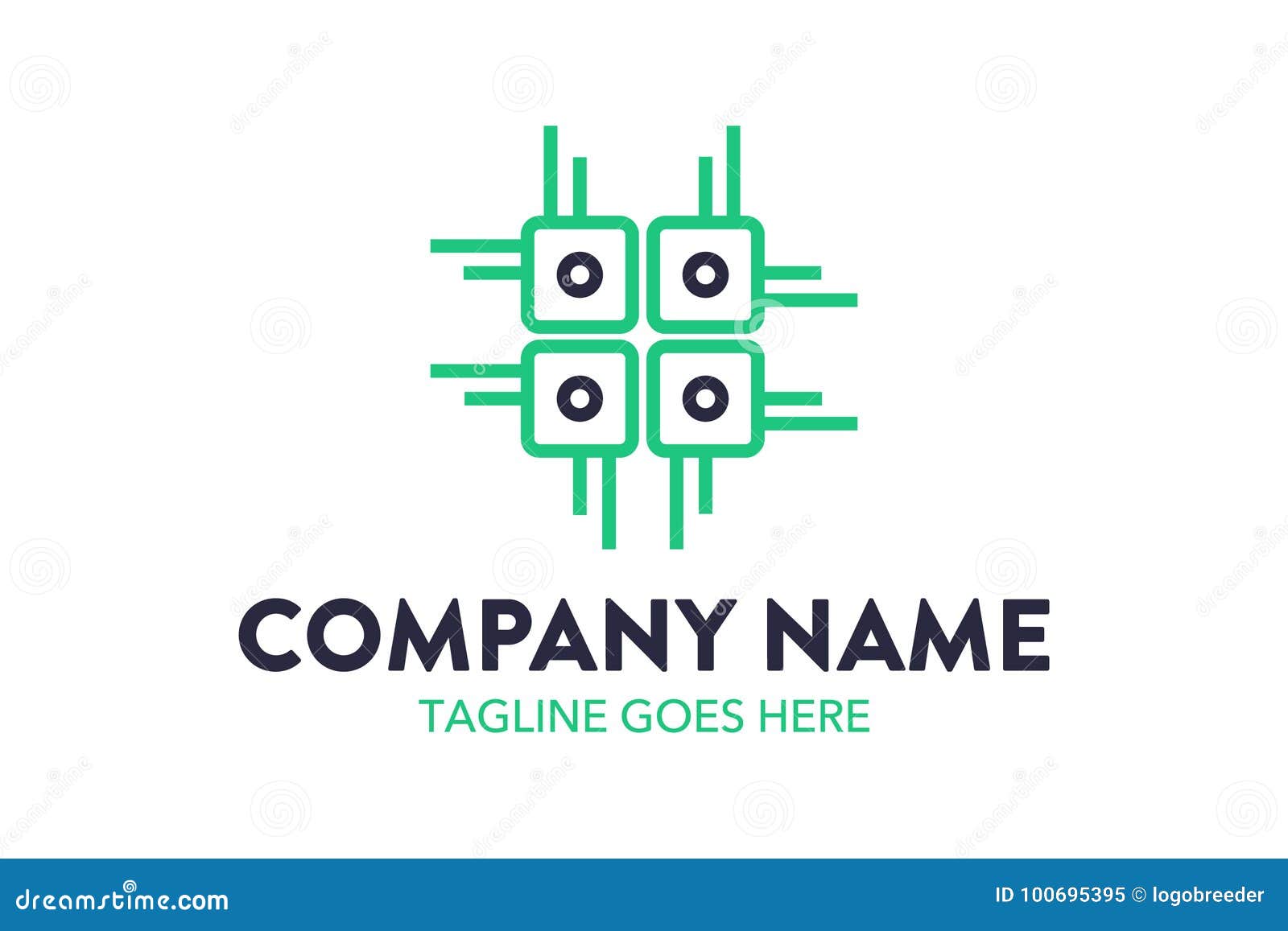 Unique Computer and Networking Logo Template Stock Vector ...