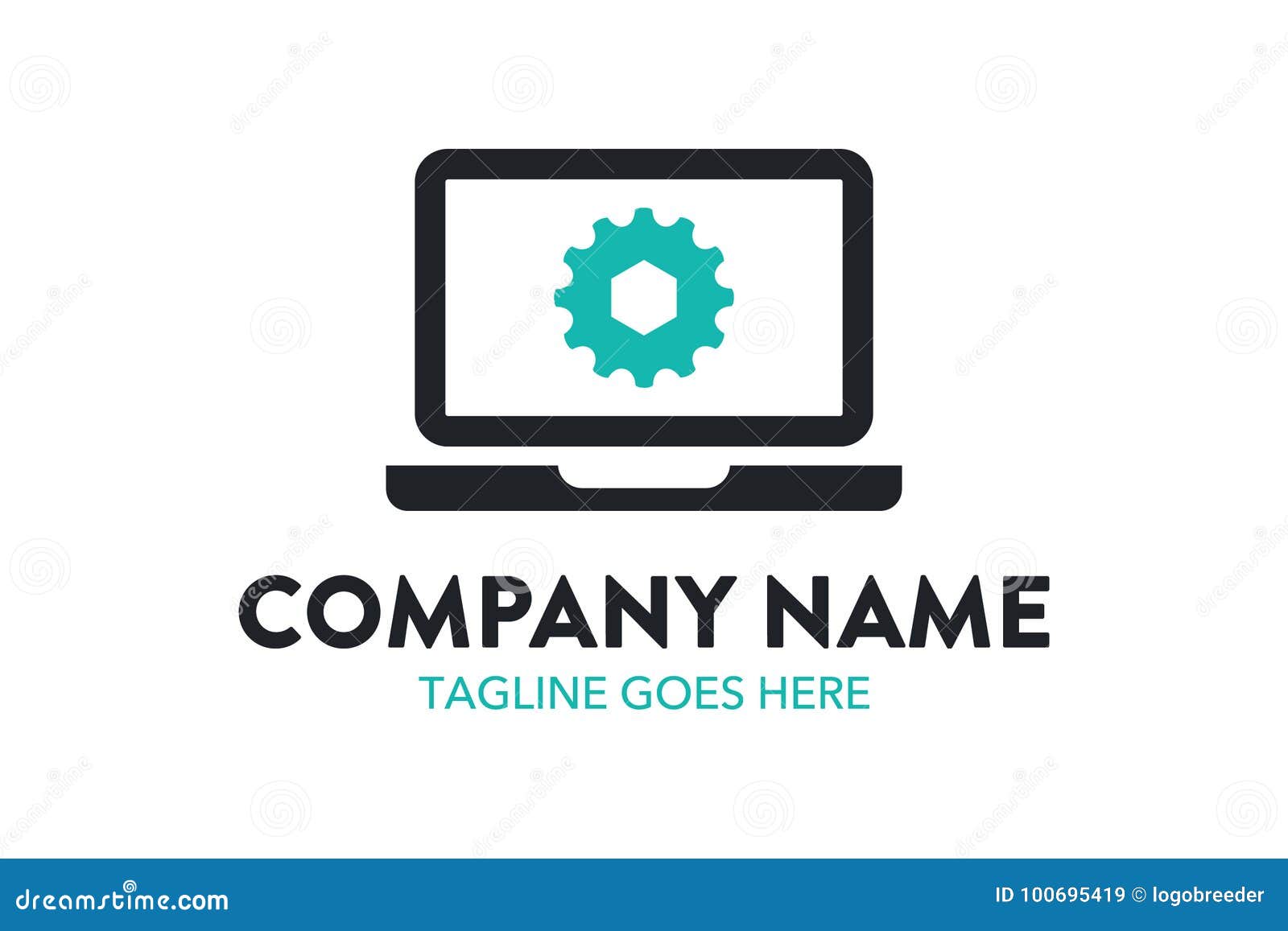 Unique Computer and Networking Logo Template Stock Vector ...