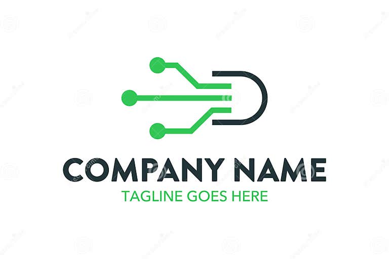 Unique Computer and Networking Logo Template Stock Vector ...