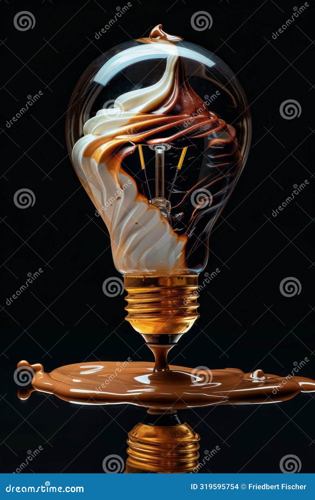 Creativity Concept , Melting Ice Cream Light Bulb Idea for Innovation ...