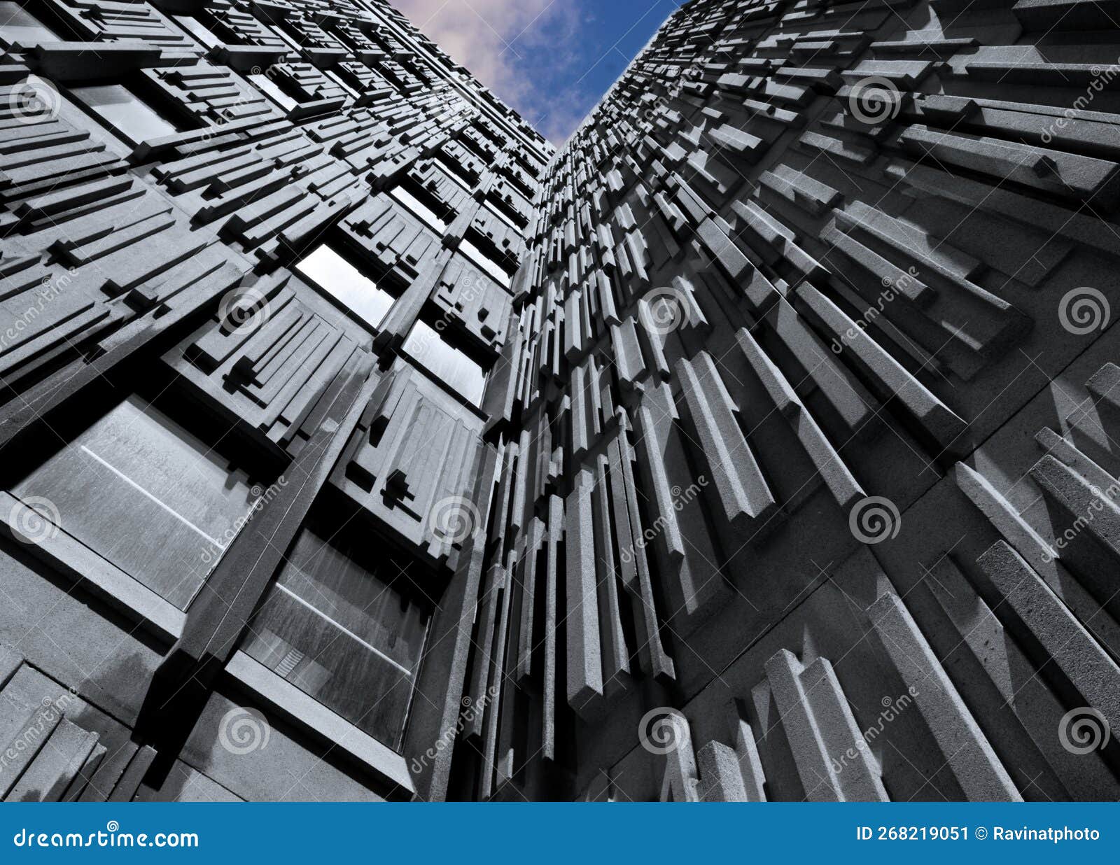 Unique Concrete Structure Pointing To the Blue Sky, Toronto, on, Canada ...