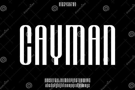 Tall Condensed Decorative Style Display Font Vector Illustration Stock ...