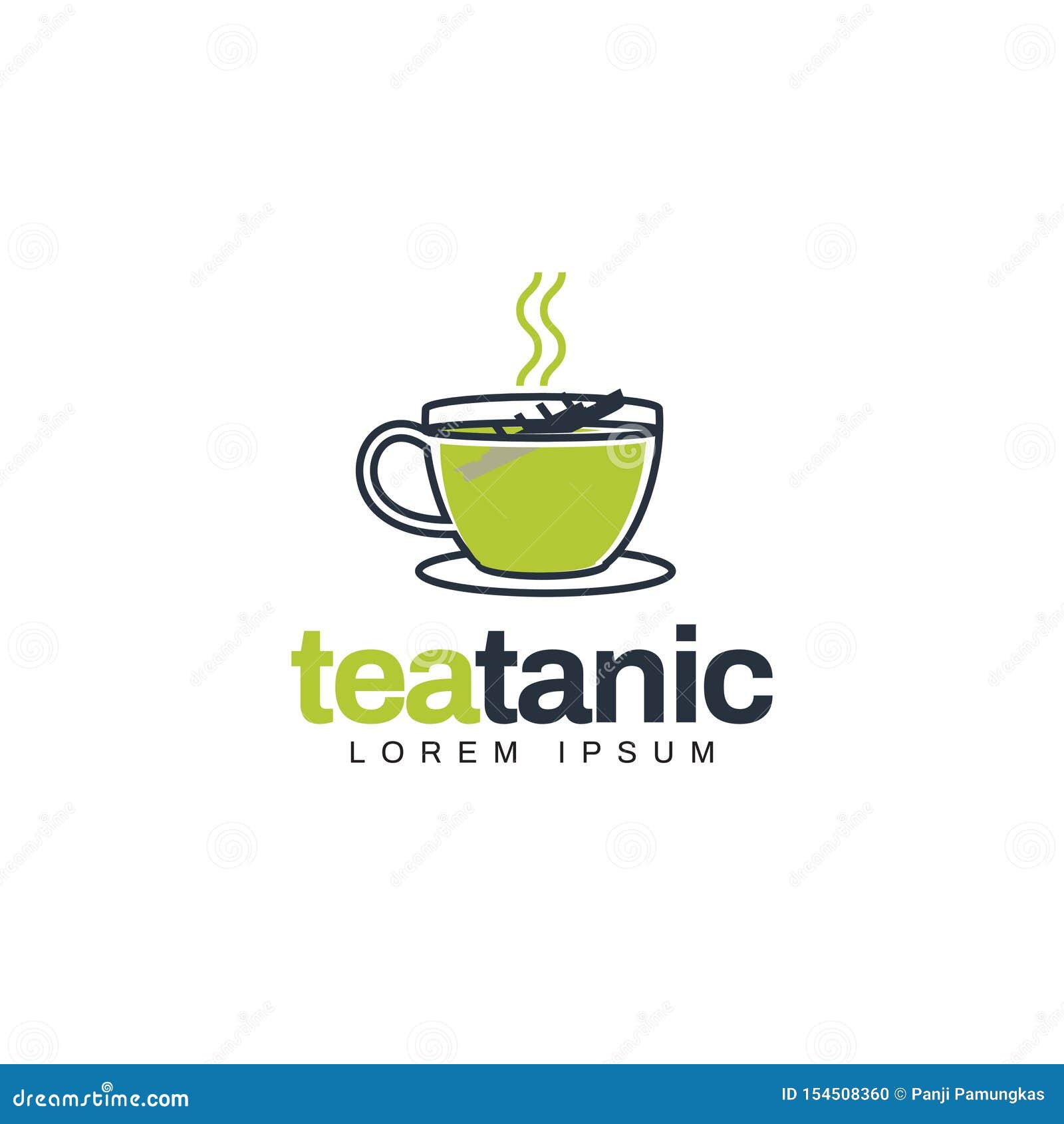 Unique Creative Green Tea Logo Symbol Stock Vector - Illustration of ...