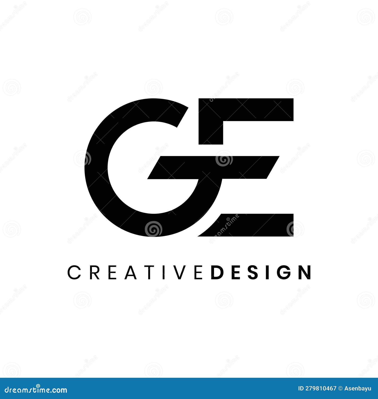 Unique Creative Letter GE Logo Design Vector for Business Company Stock ...