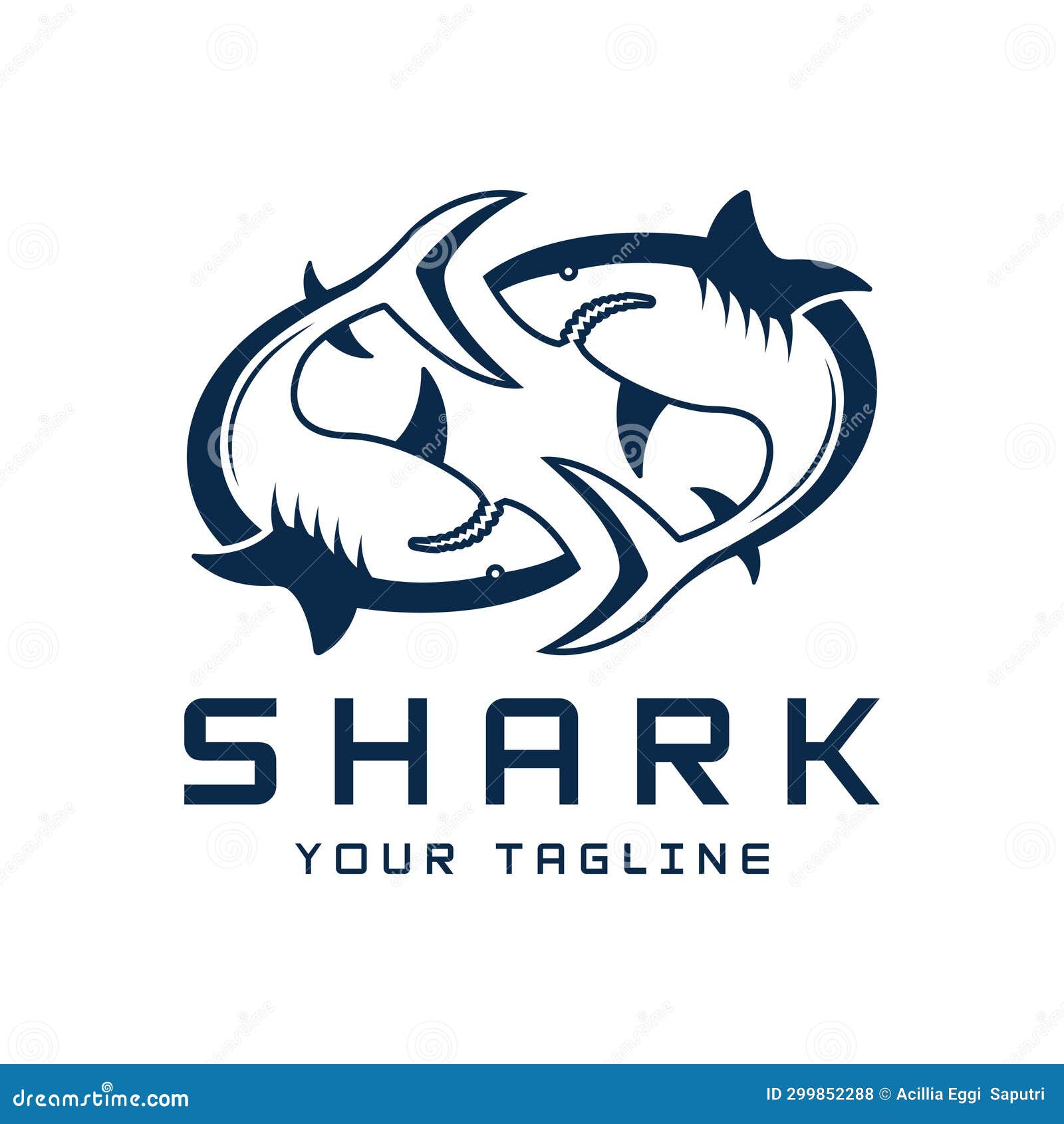 Unique and Creative Shark Logo Vector Design. Wild Fish Vector ...