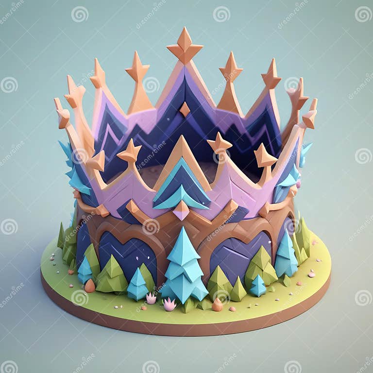 A Unique Crown in Soft Matte Clay Stock Illustration - Illustration of ...