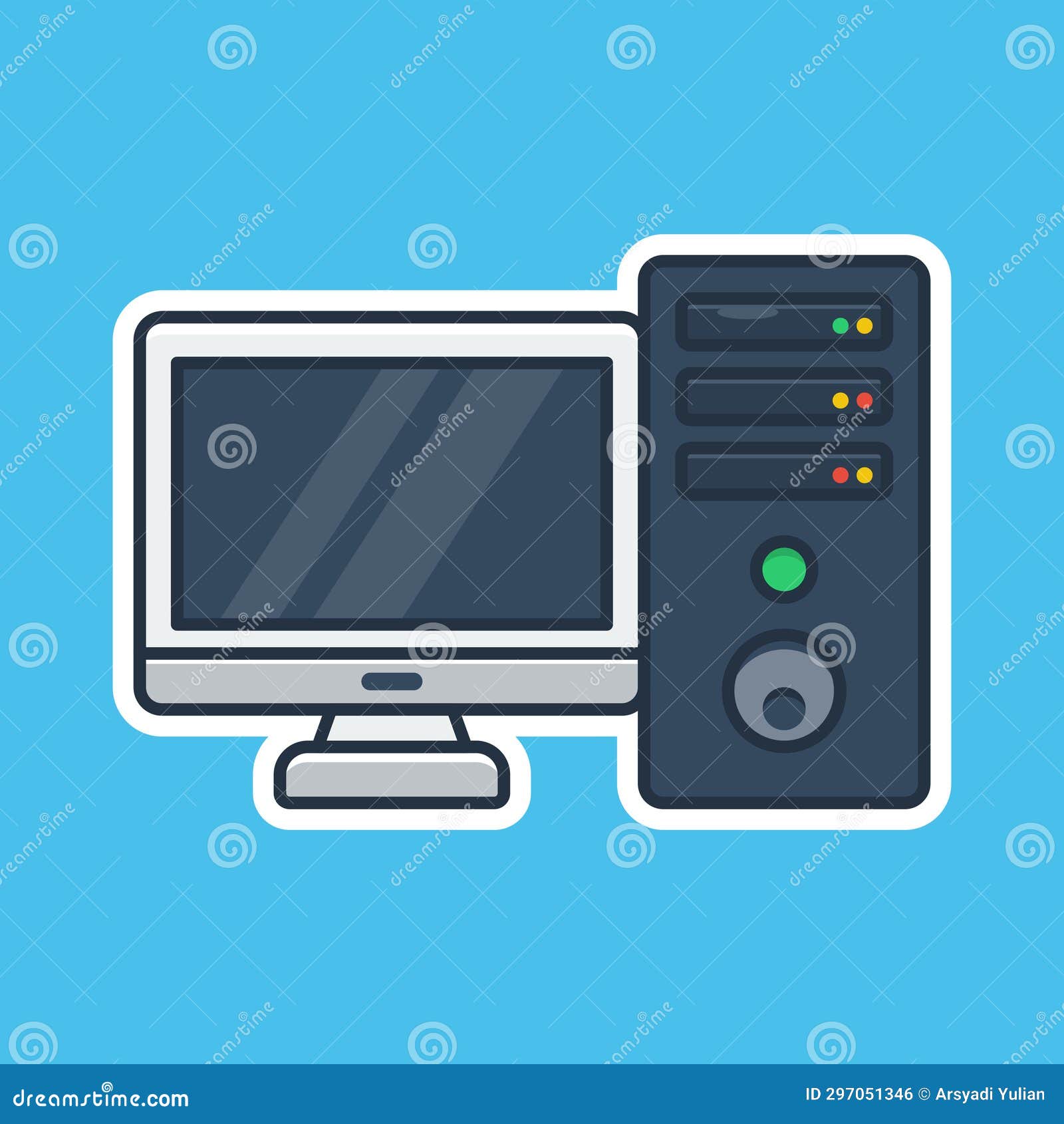 Unique Cute Computer and PC CPU Tower Stock Vector - Illustration of ...