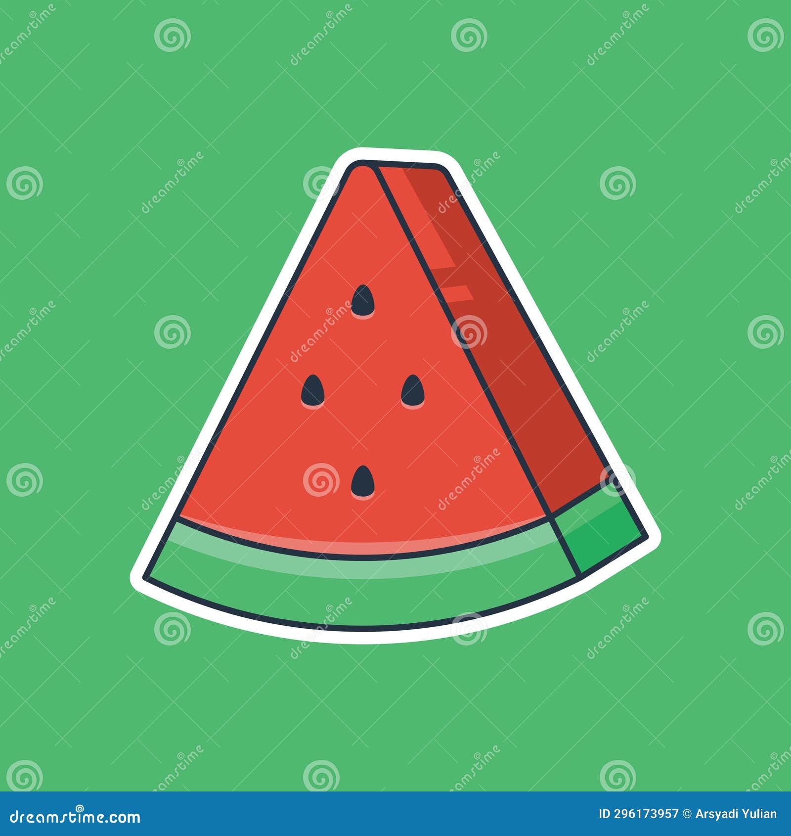 Unique Cute Fresh Watermelon Triangle Chunk Stock Vector - Illustration ...