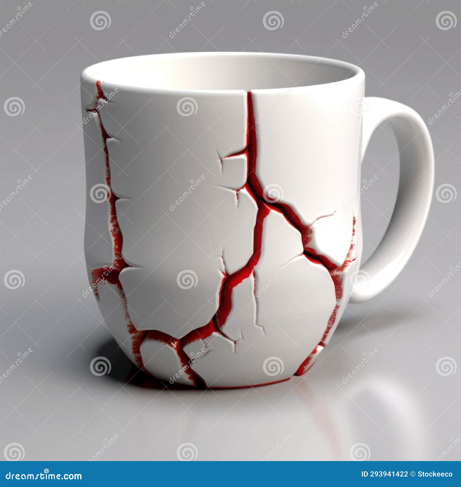 Unique 3d Mug with Realistic Cracked Design Stock Illustration ...