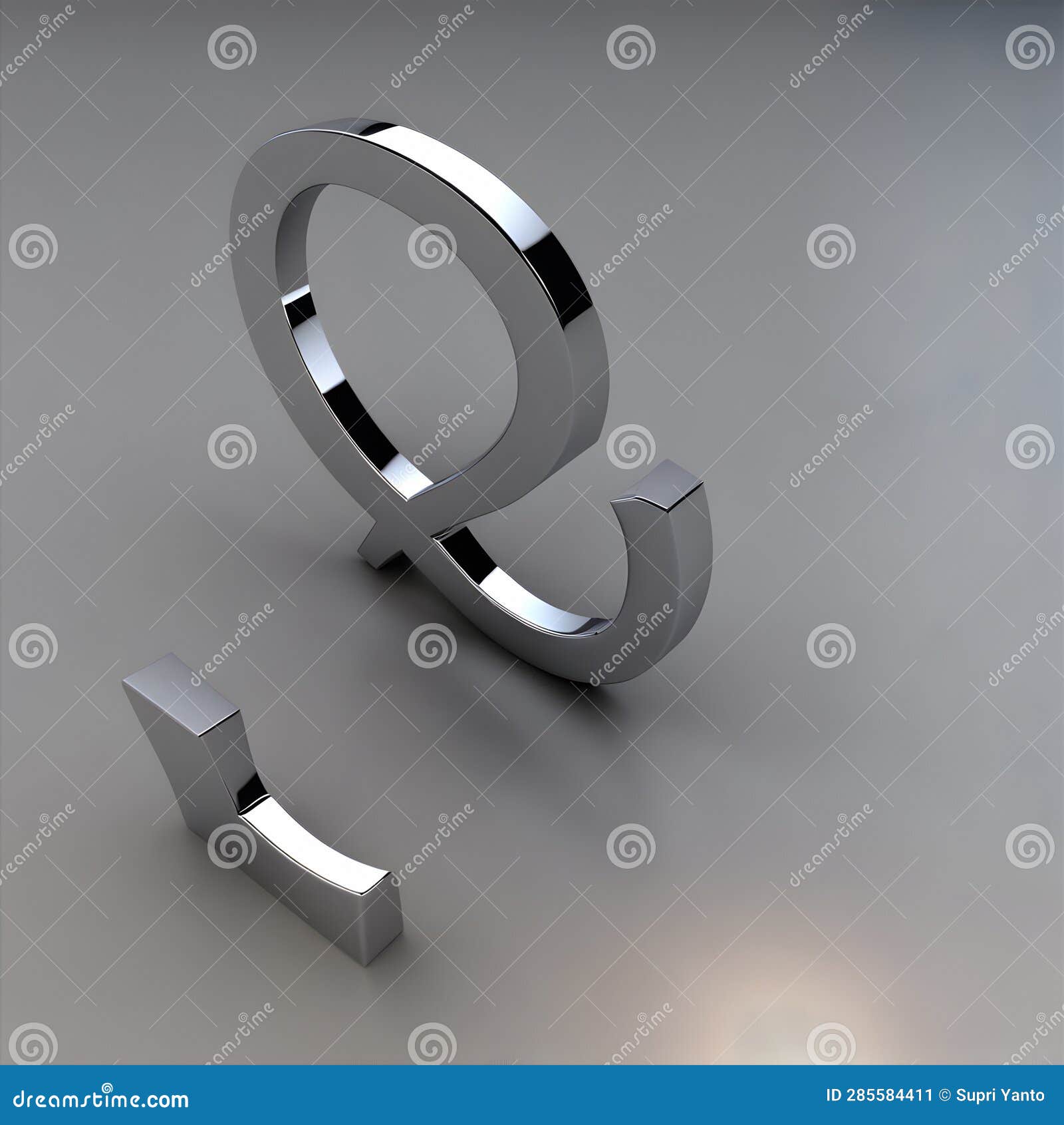 Unique 3D Shape Symbol Silver Metal on Dark Grey Background for Logo ...