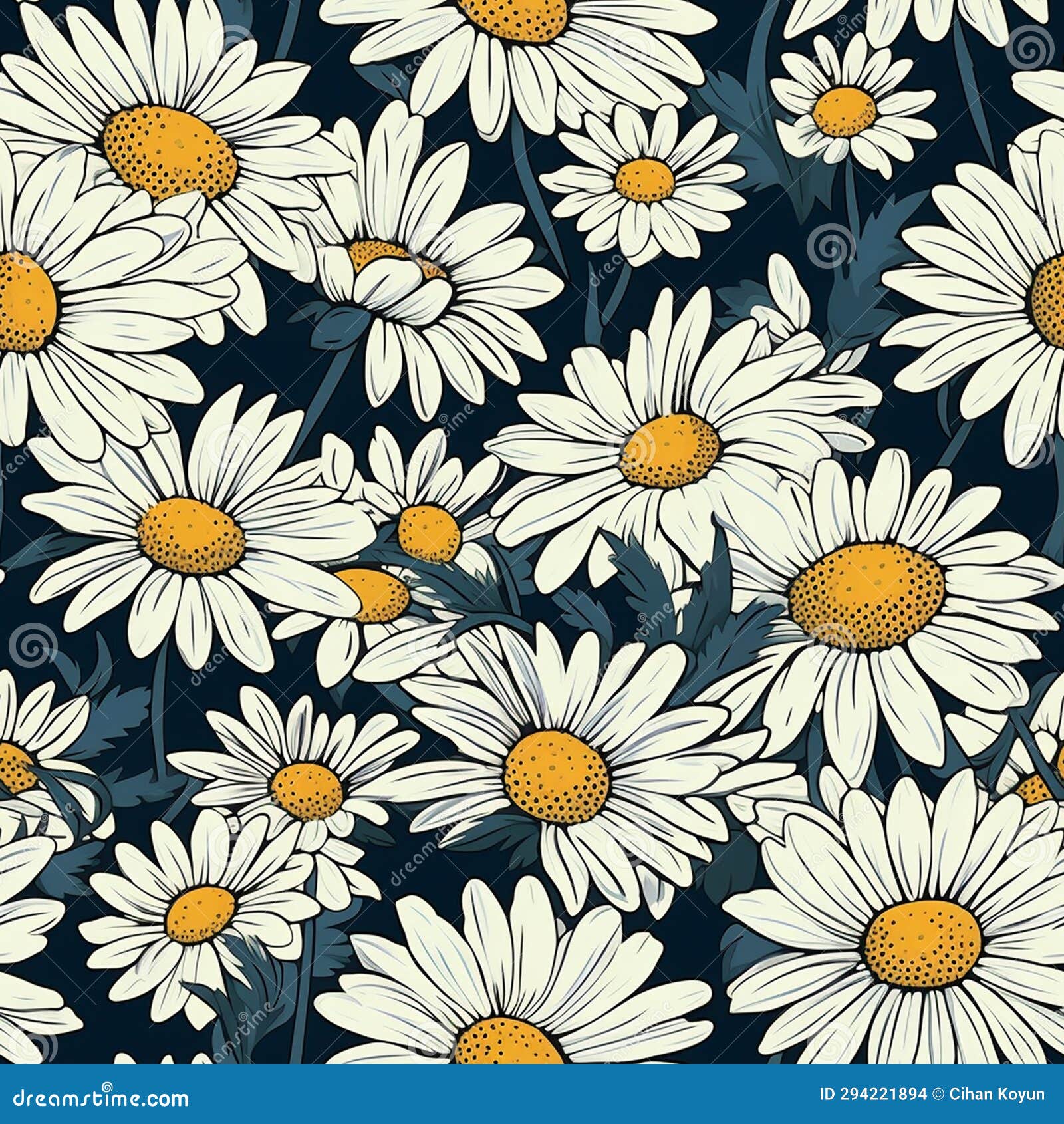 Unique Daisy Texture for Abstract Background Stock Illustration ...