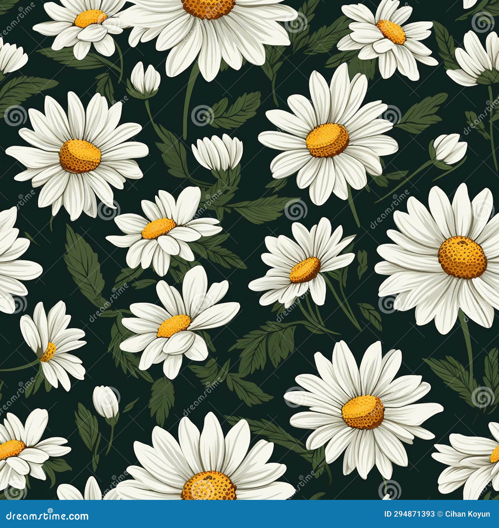 Unique Daisy Texture for Abstract Background Stock Illustration ...