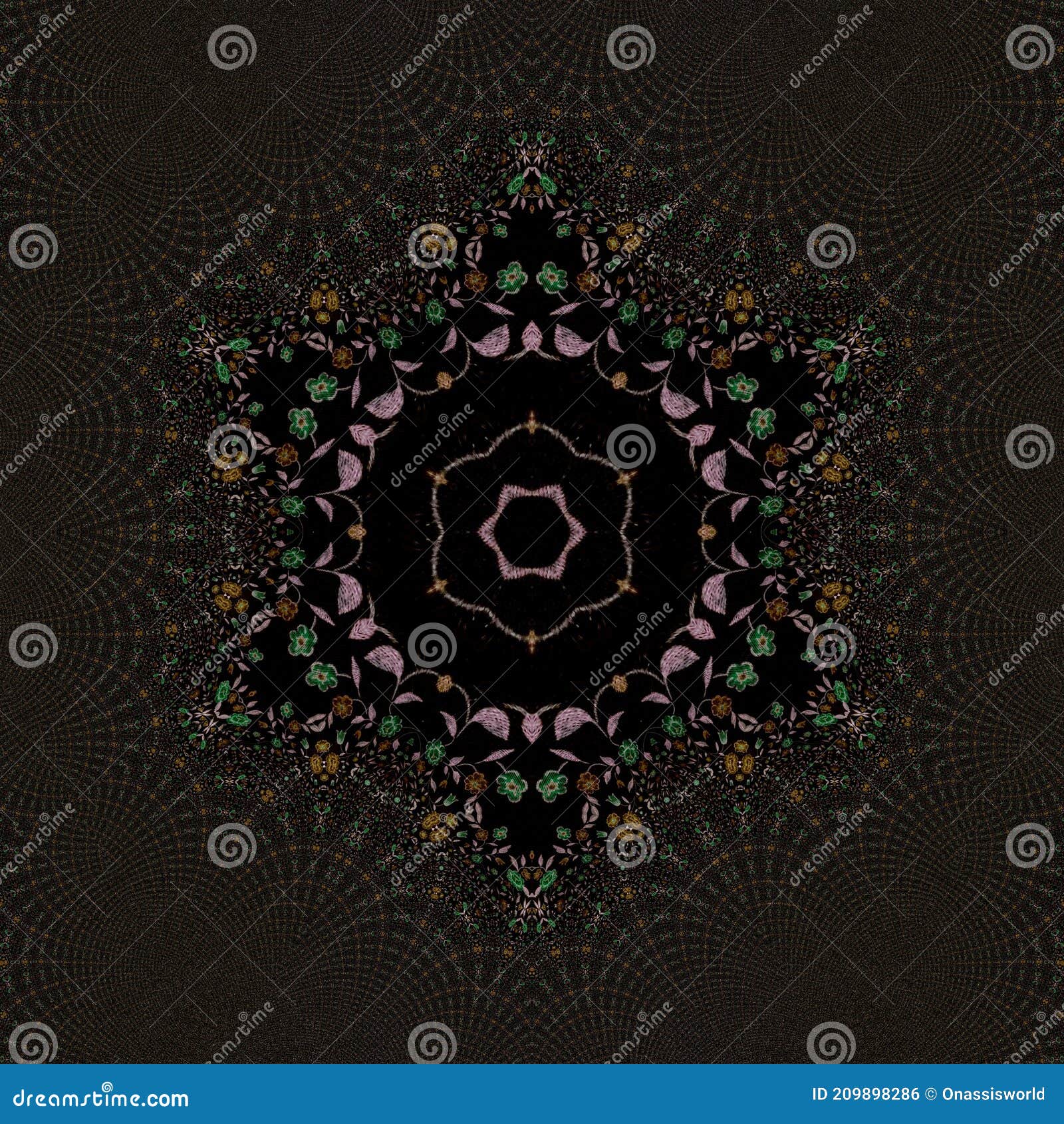 Unique Dark Background Flowers Abstract Art Stock Illustration ...