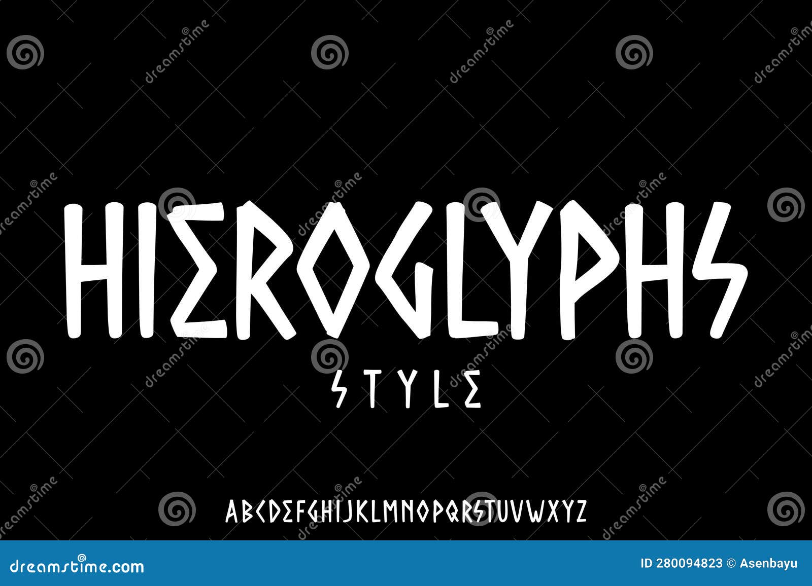 Unique Decorative Ancient Hieroglyphs Font Vector. Creative Typography ...