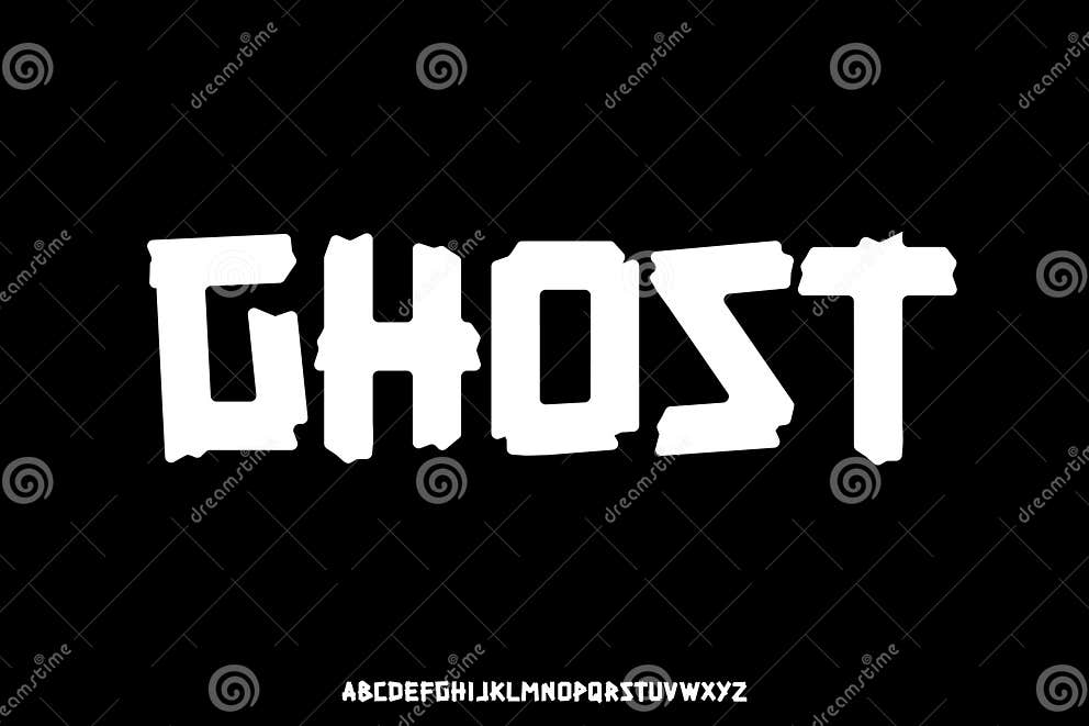 Unique Decorative Ghost Alphabet Display Font Vector Illustration Stock ...