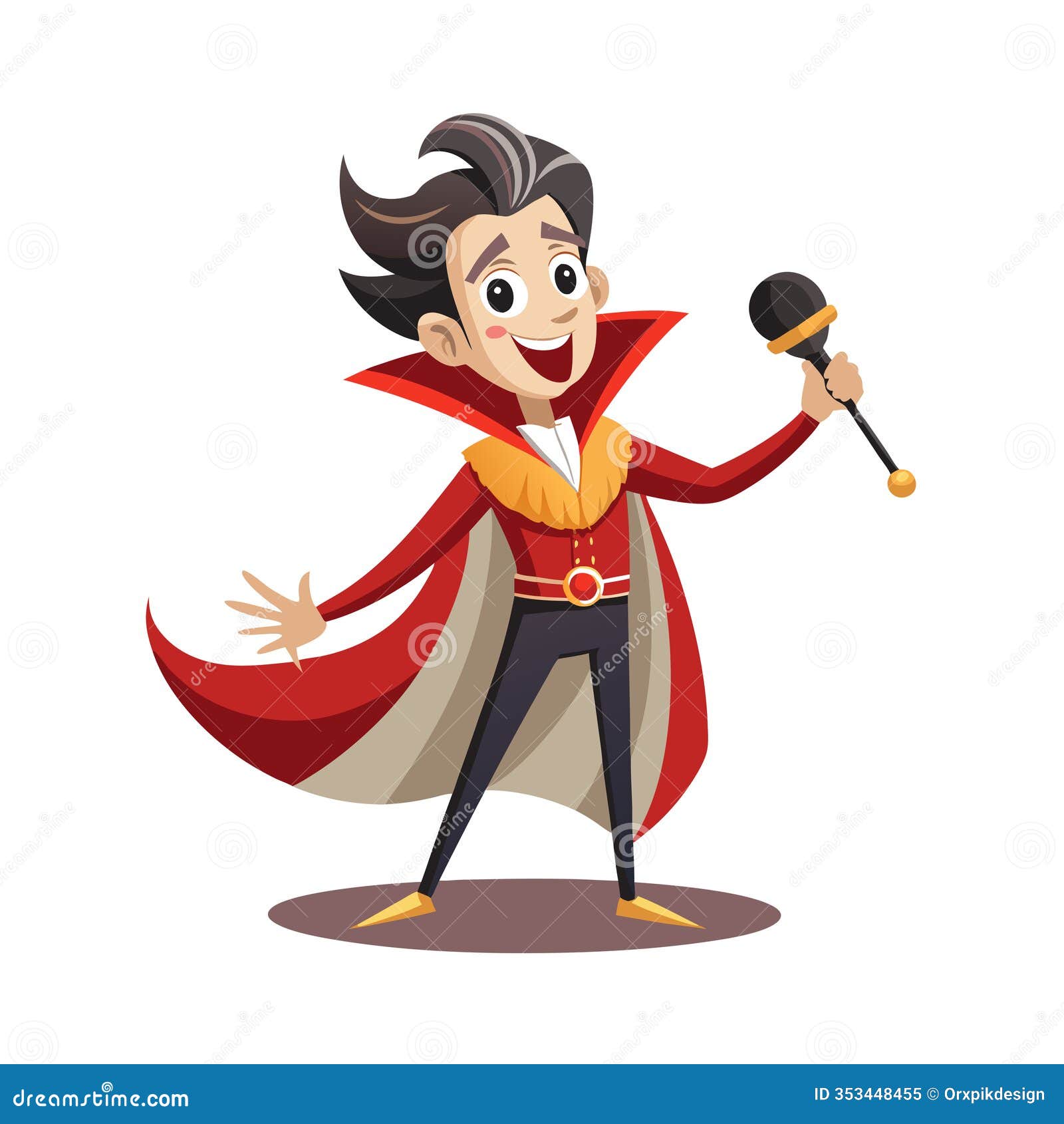 Charismatic Opera Singer Character Design Cartoon Vector ...