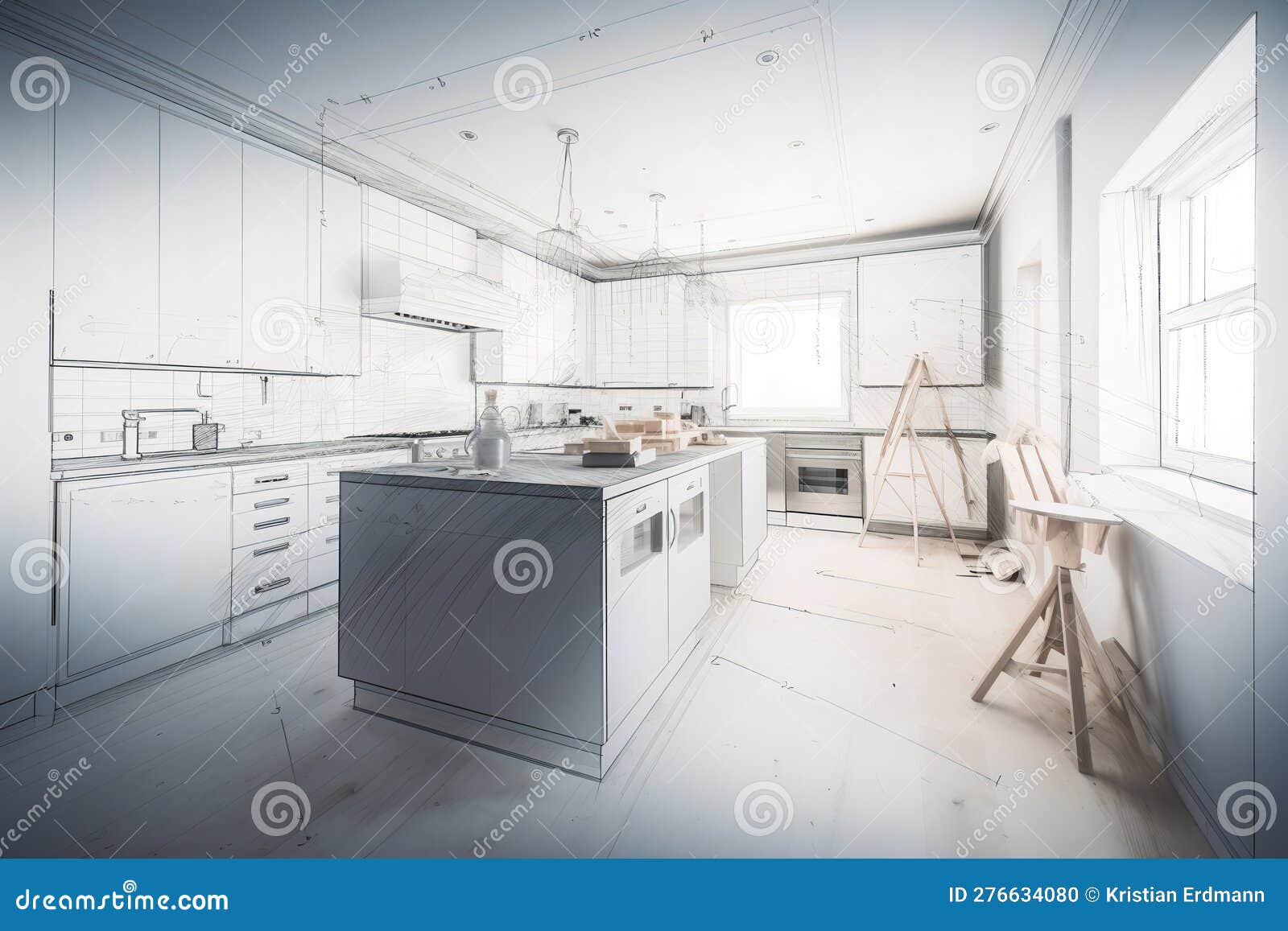 From Concept To Reality: Custom Kitchen Design Drawing Combined with a ...