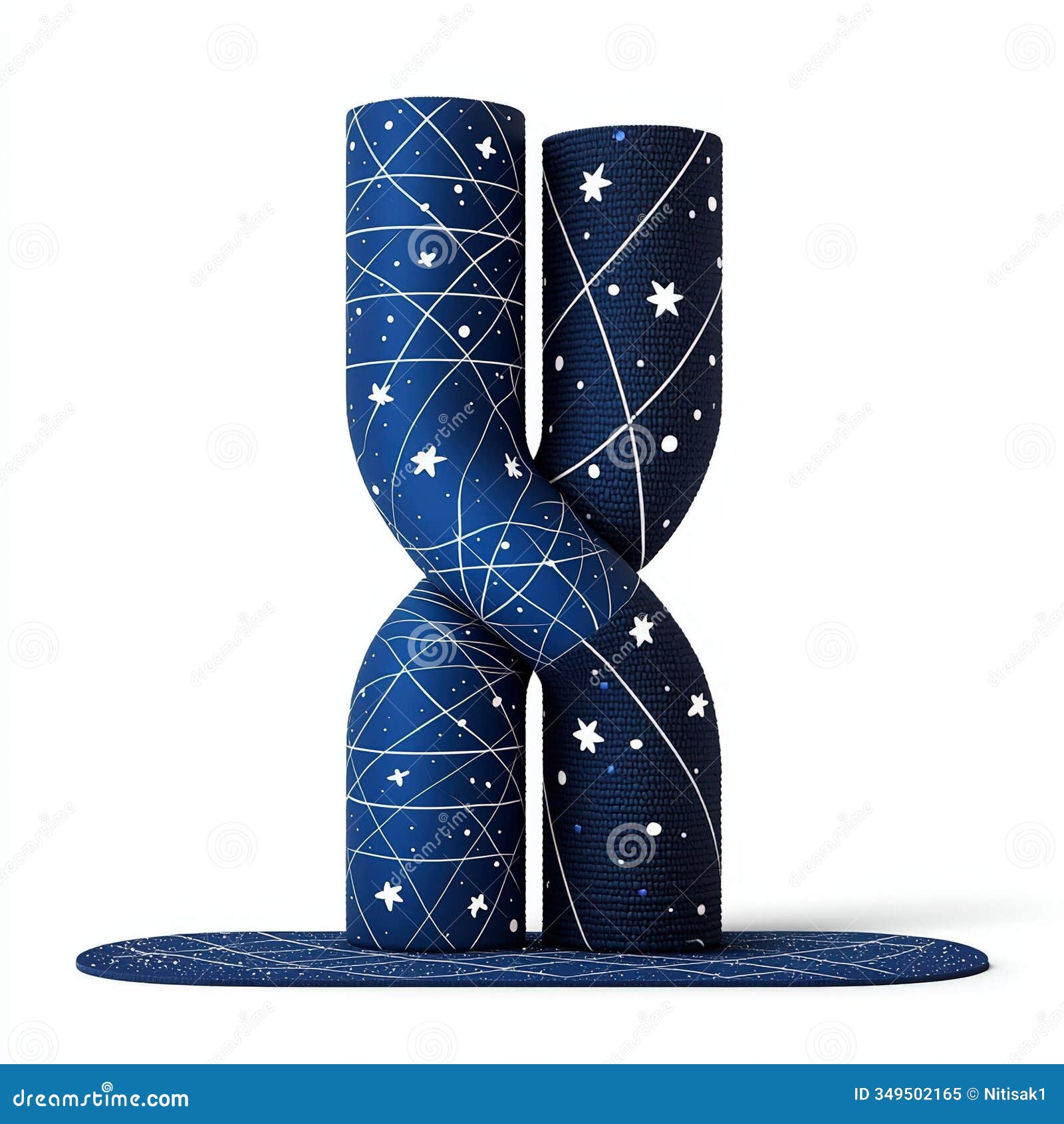 A Unique Design Featuring Intertwined Blue Tubes Adorned with Star ...