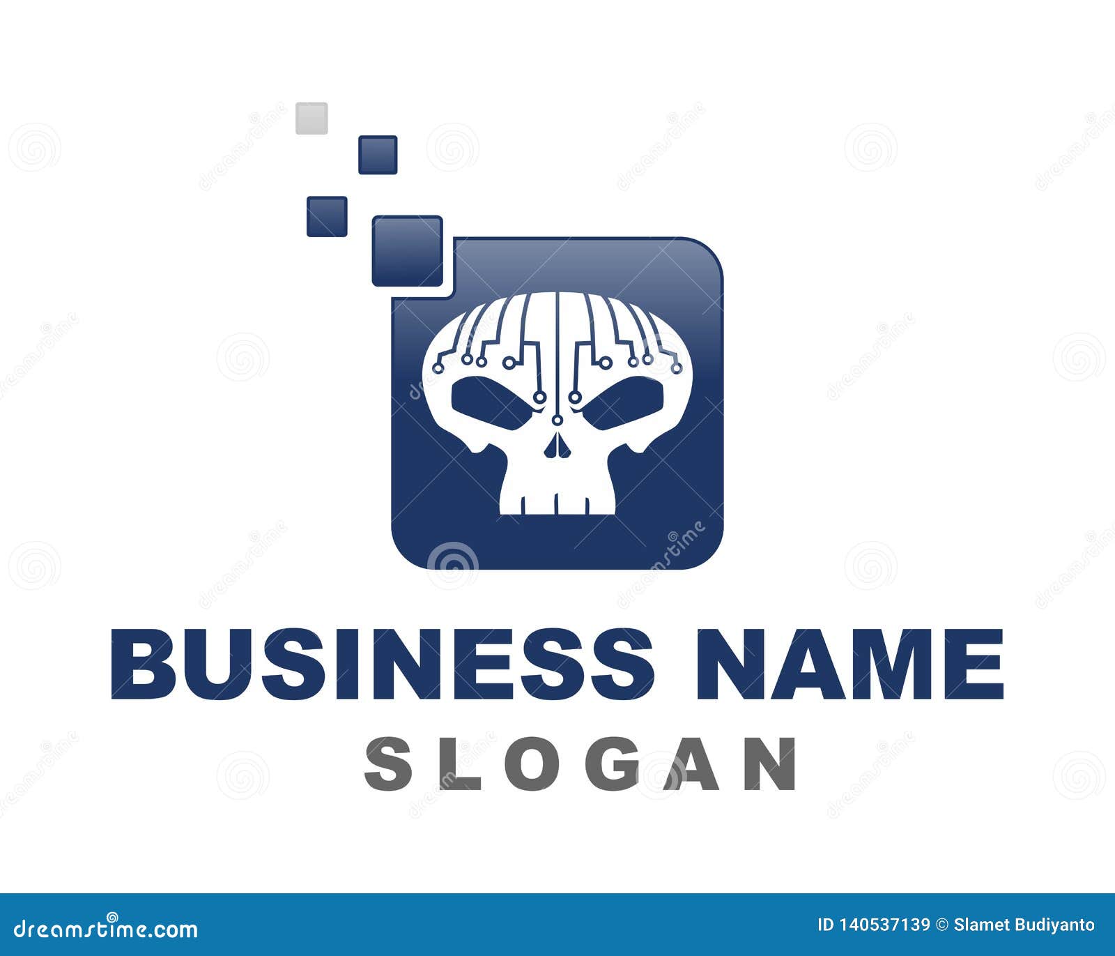 Unique digital skull logo stock vector. Illustration of isolated ...