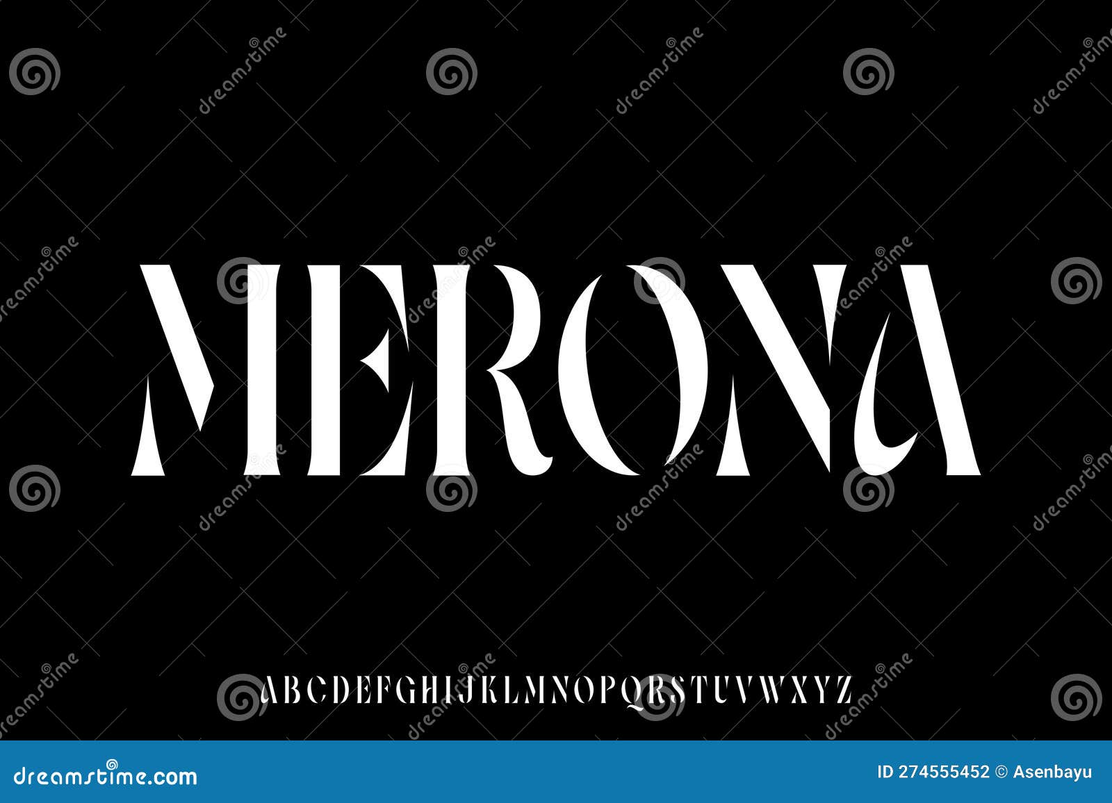 Abstract Elegant Stencil Type Serif Display Font Vector Stock Vector ...
