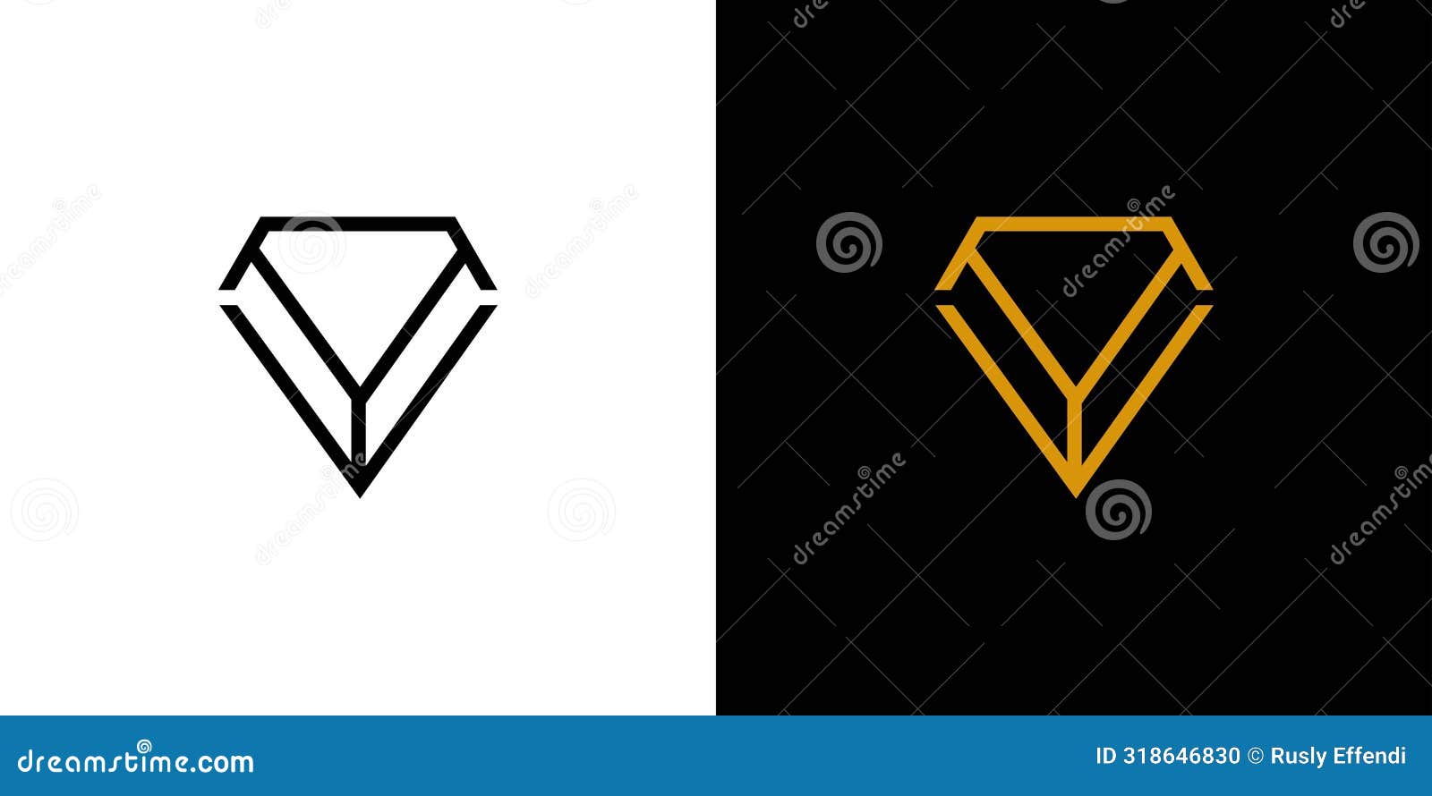 Unique and Elegant Diamond V Logo Design Stock Vector - Illustration of ...