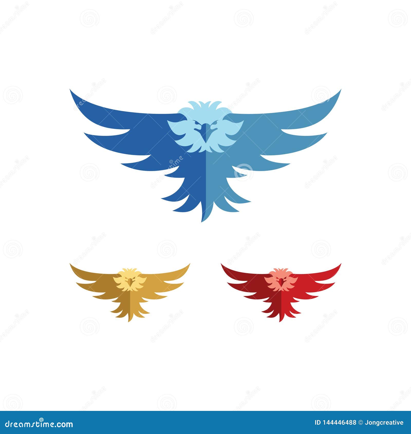 Unique Elegant Eagle Hawk Flying Logo Illustration Stock Vector ...