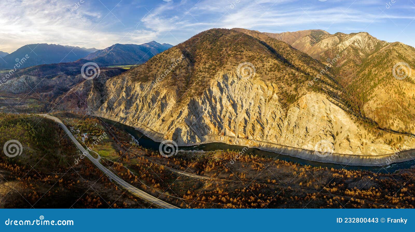 Unique, Elevated Perspective View of the Panorama of Thompson River ...