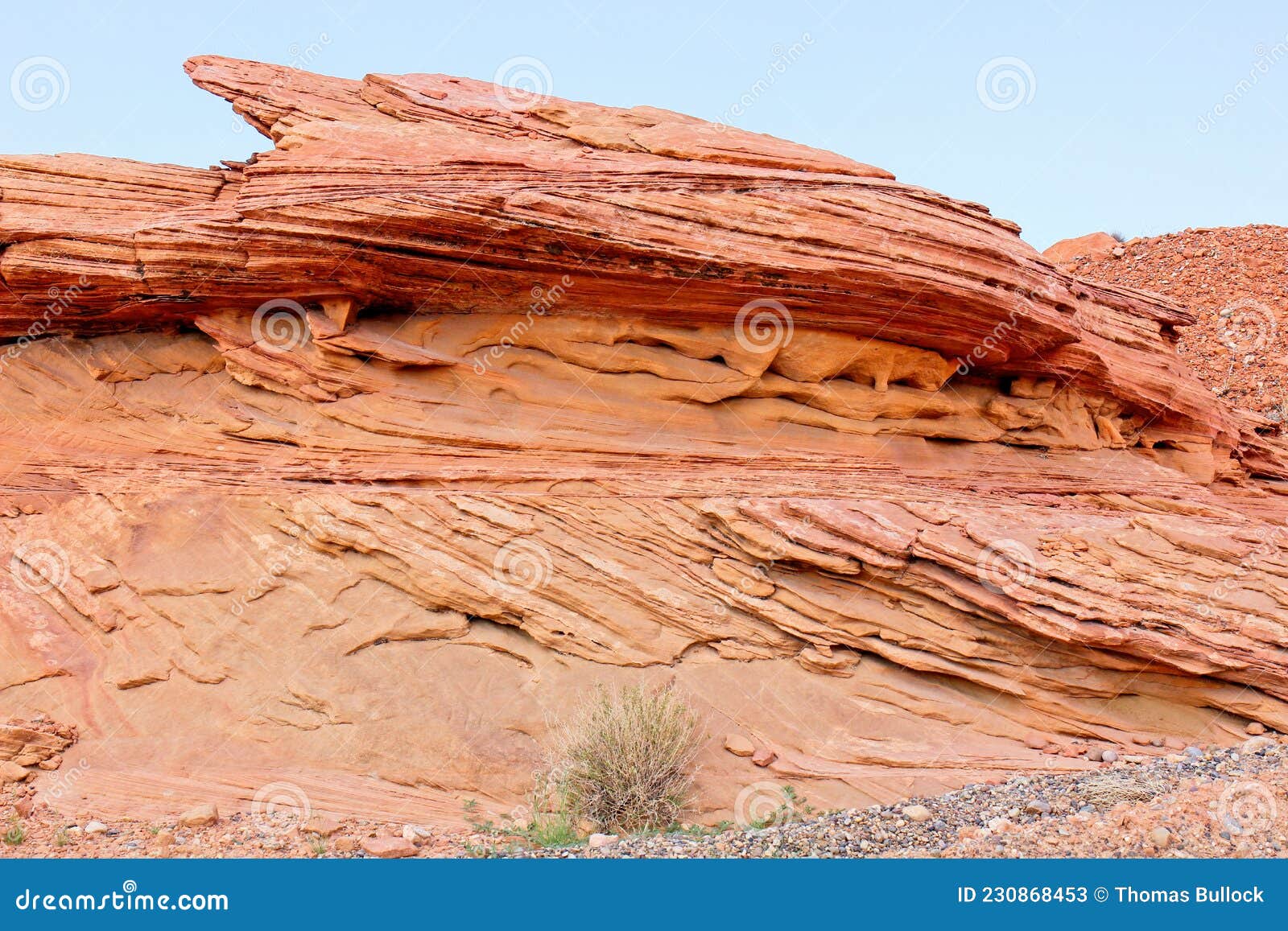 Unique Erosion and Striations in Desert Rock Stock Image - Image of ...