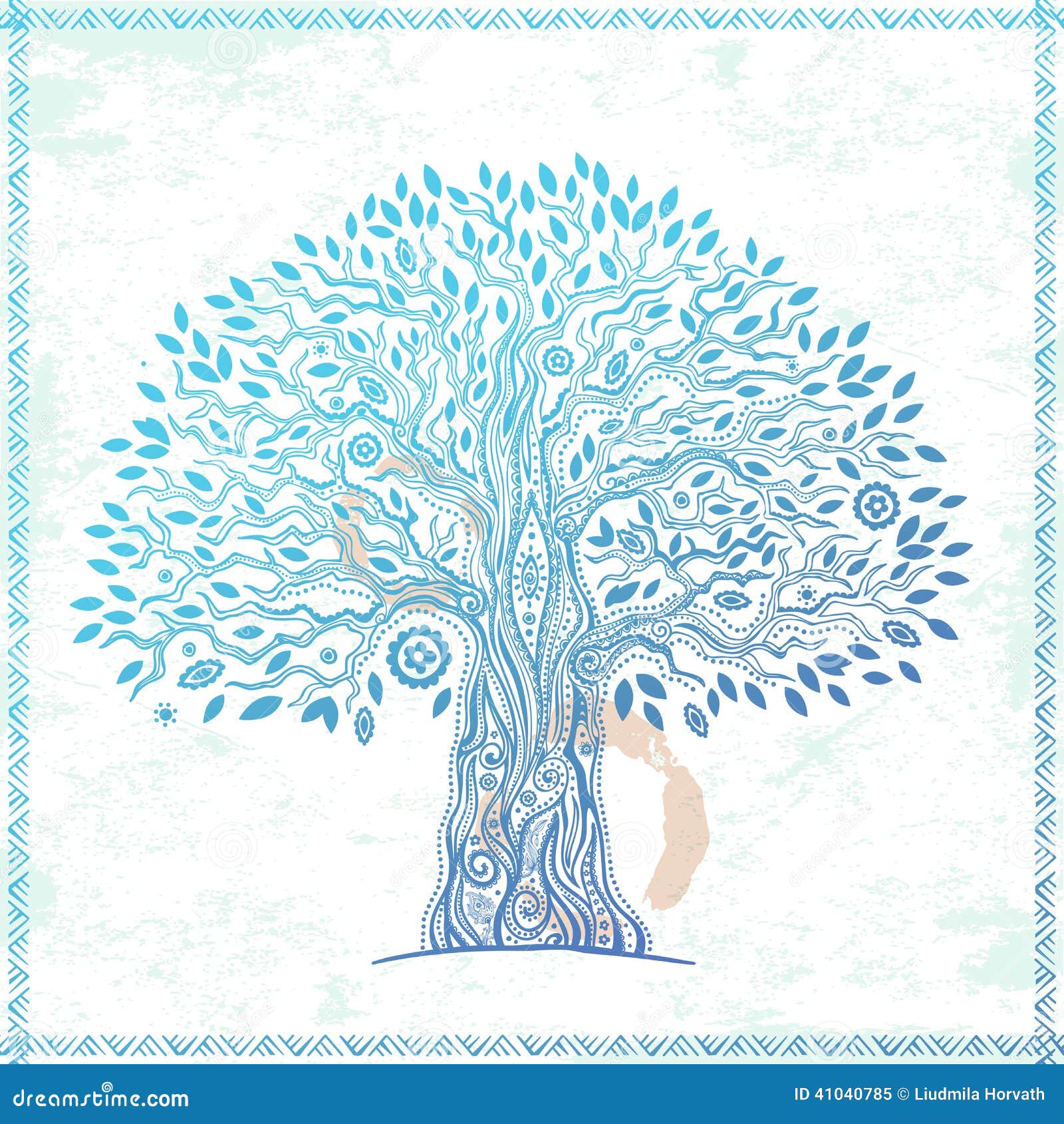Unique ethnic tree of life stock vector. Illustration of culture - 41040785