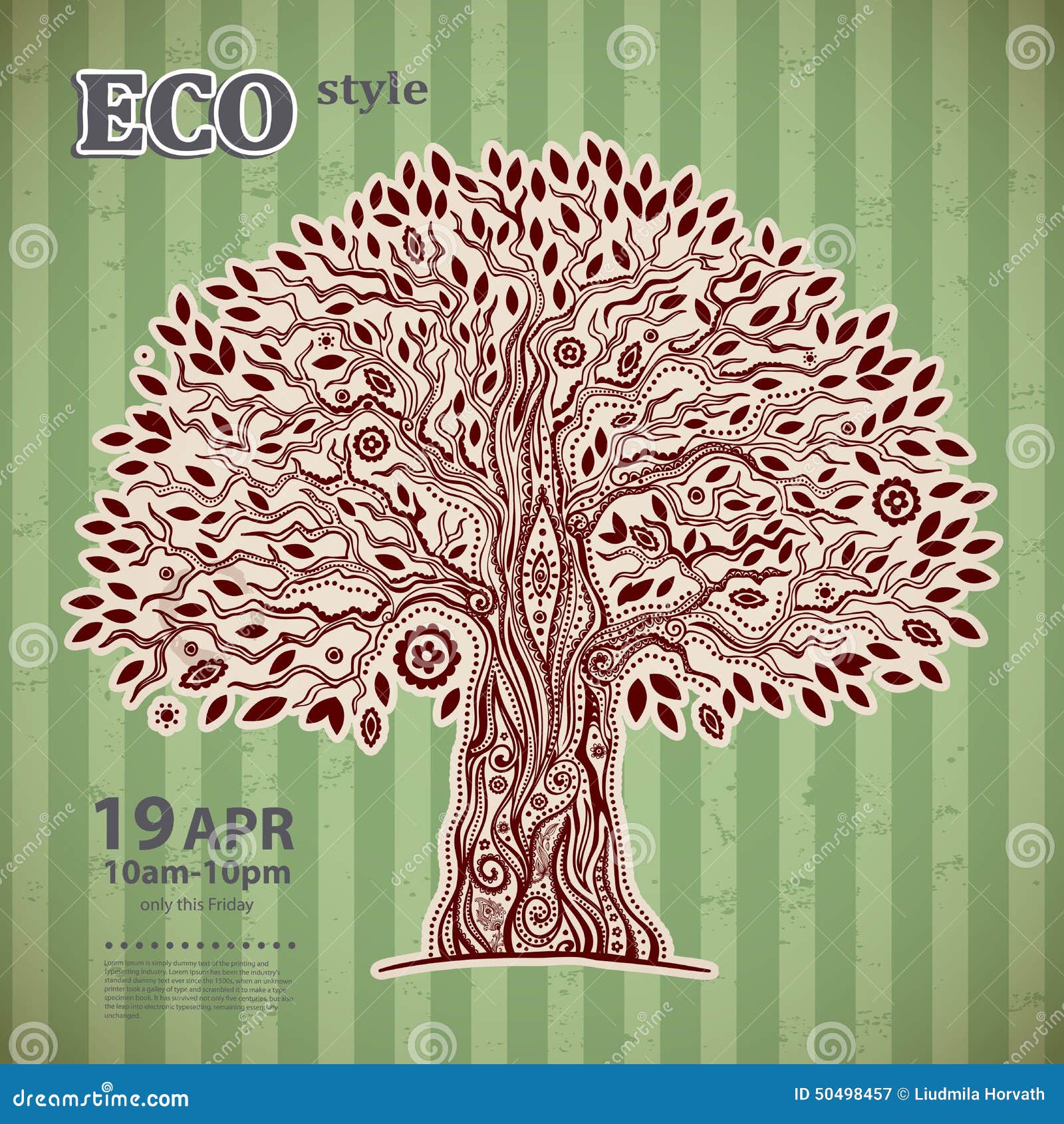 Unique ethnic tree of life stock vector. Illustration of life - 50498457