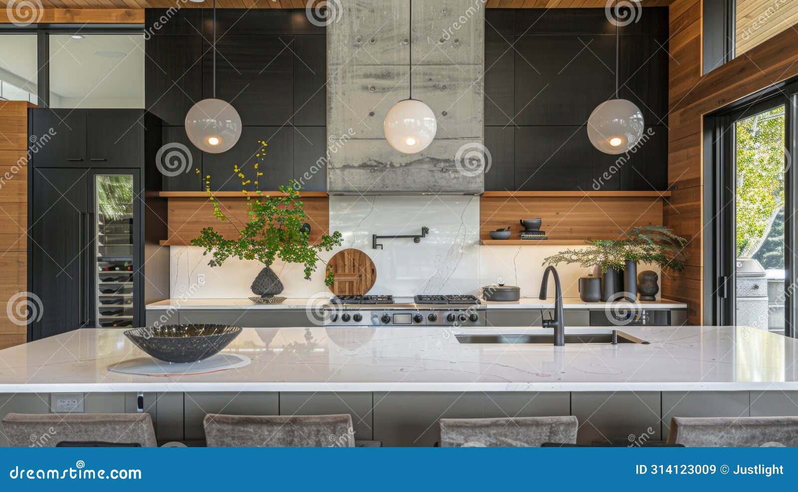 A Unique Feature in this Kitchen is the Floortoceiling Fiber Cement ...