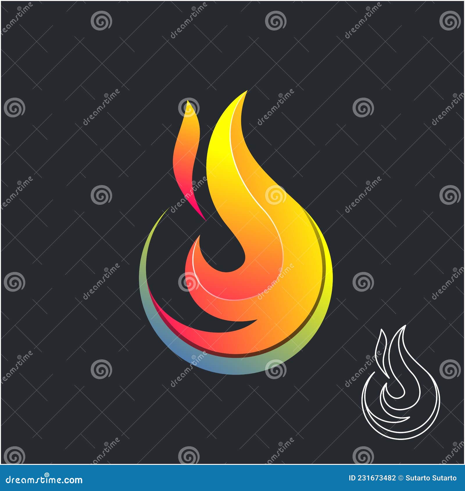 Unique Fire Flame Logo Template Stock Vector - Illustration of closeup ...