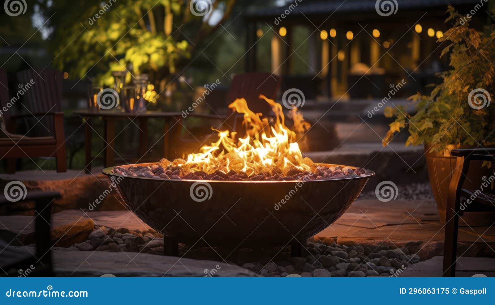 A Unique Fire Pit Offering Warmth and Modern Design. Generative AI ...
