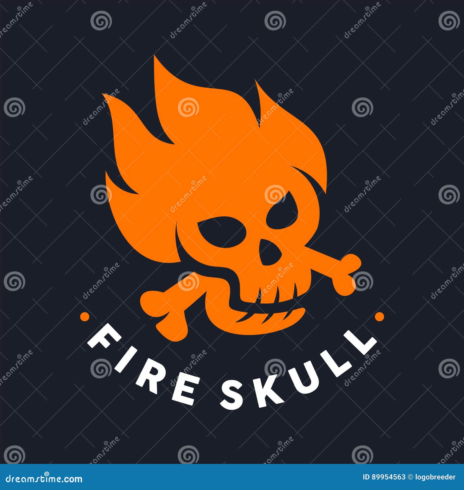 Fire Skull Drawing Flames Silhouette Vector Illustration ...