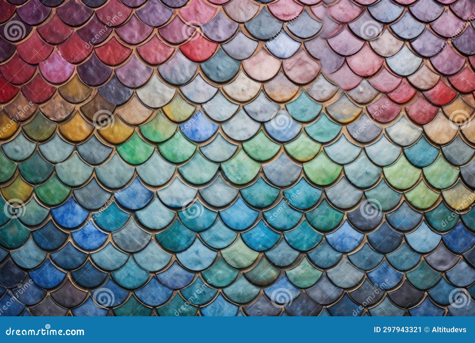 Unique Fish Scale Ceramic Tiles Stock Image - Image of interior ...