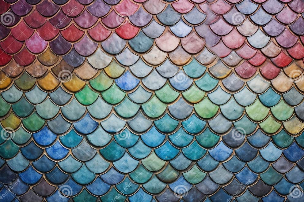 Unique Fish Scale Ceramic Tiles Stock Image - Image of interior ...
