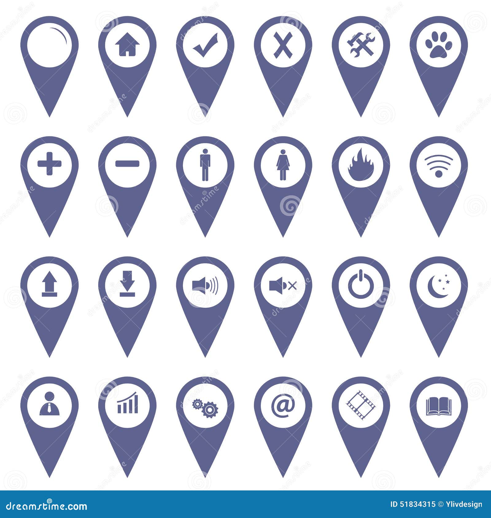 Unique flat icons set stock vector. Illustration of business - 51834315